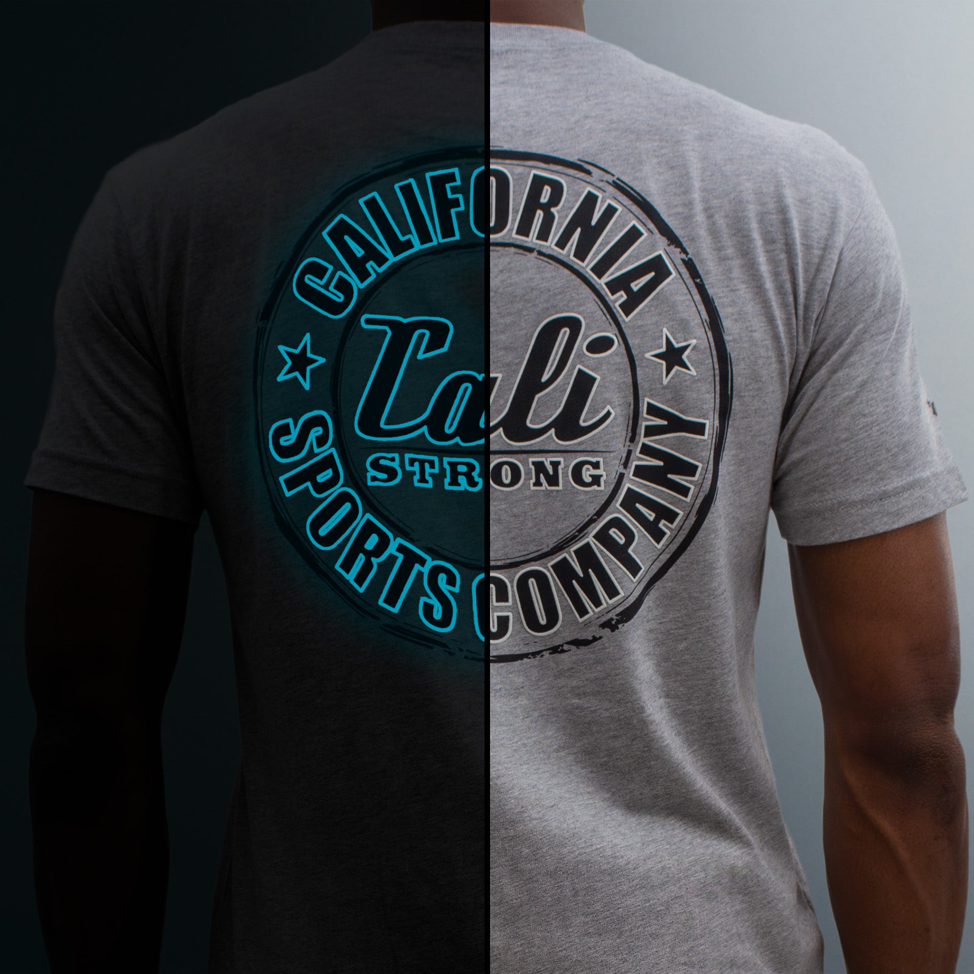 CALI Strong Classic T-Shirt Grey Heather Glow in the Dark